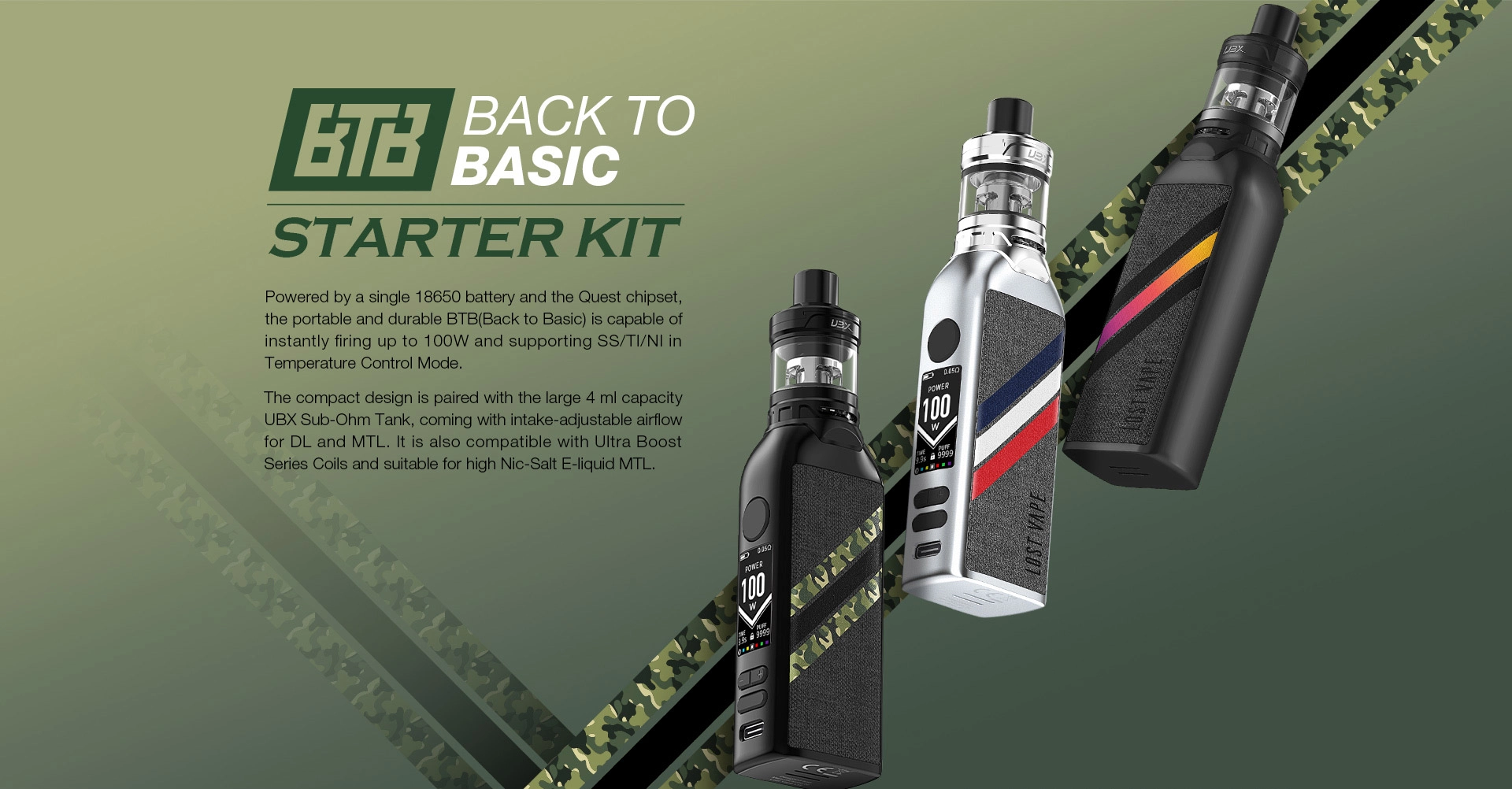 BTB (BACK TO BASIC) 100W STARTER - Lost Vape