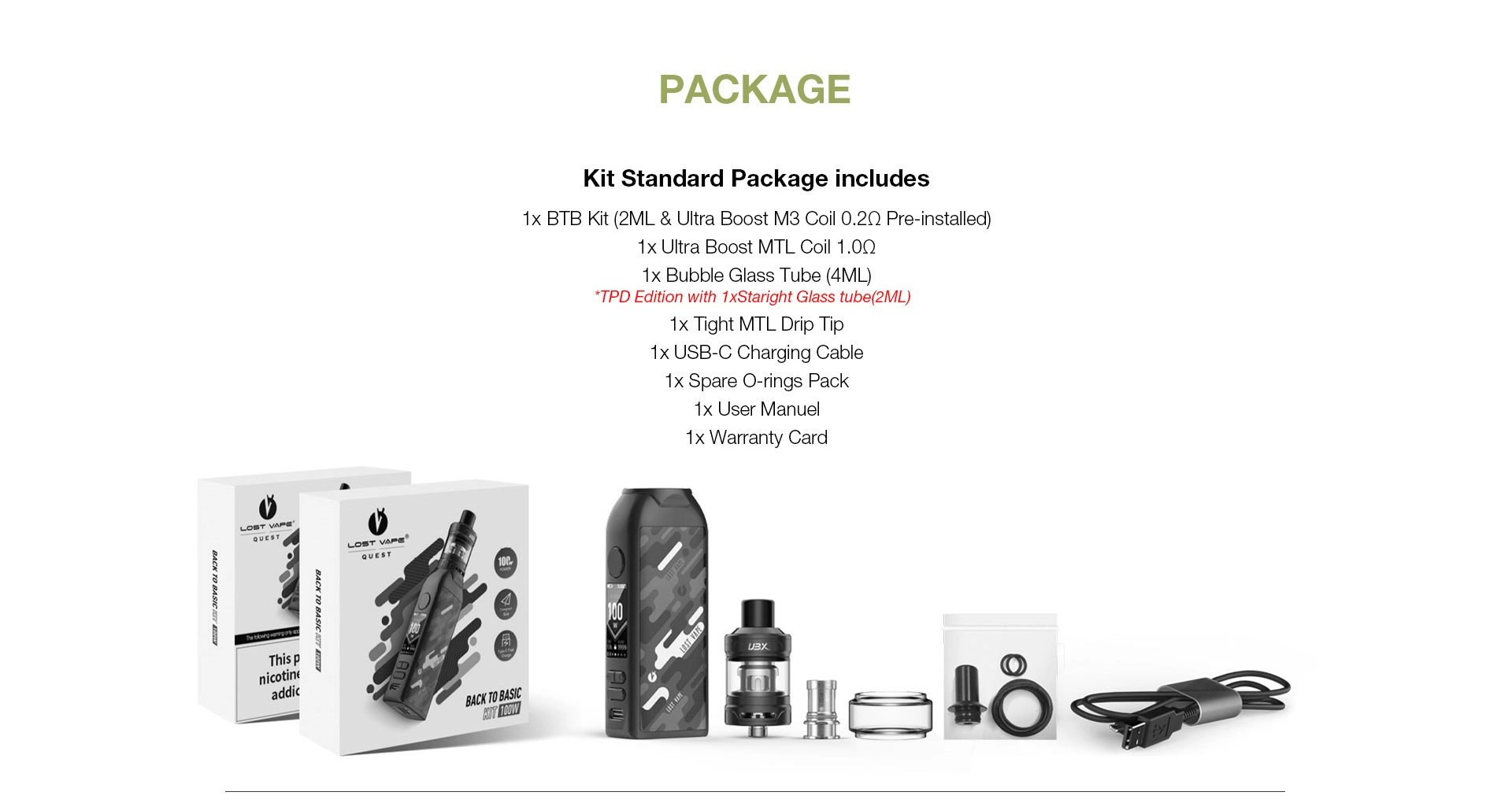 BTB (BACK TO BASIC) 100W STARTER - Lost Vape