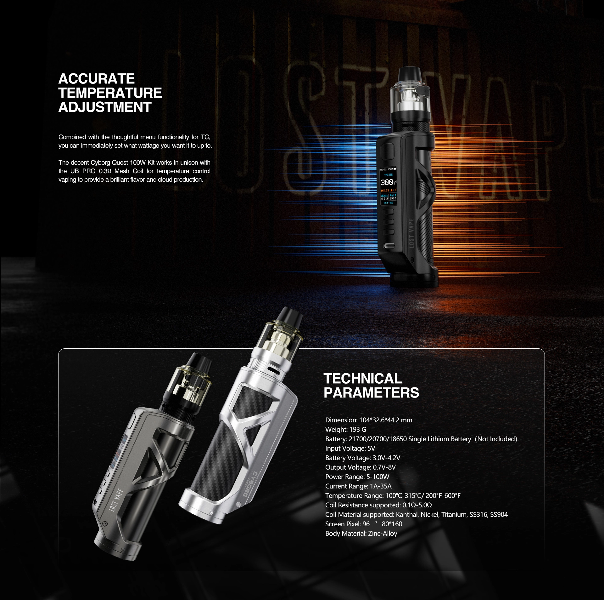 CYBORG QUEST 100W BOX MOD - Lost Vape