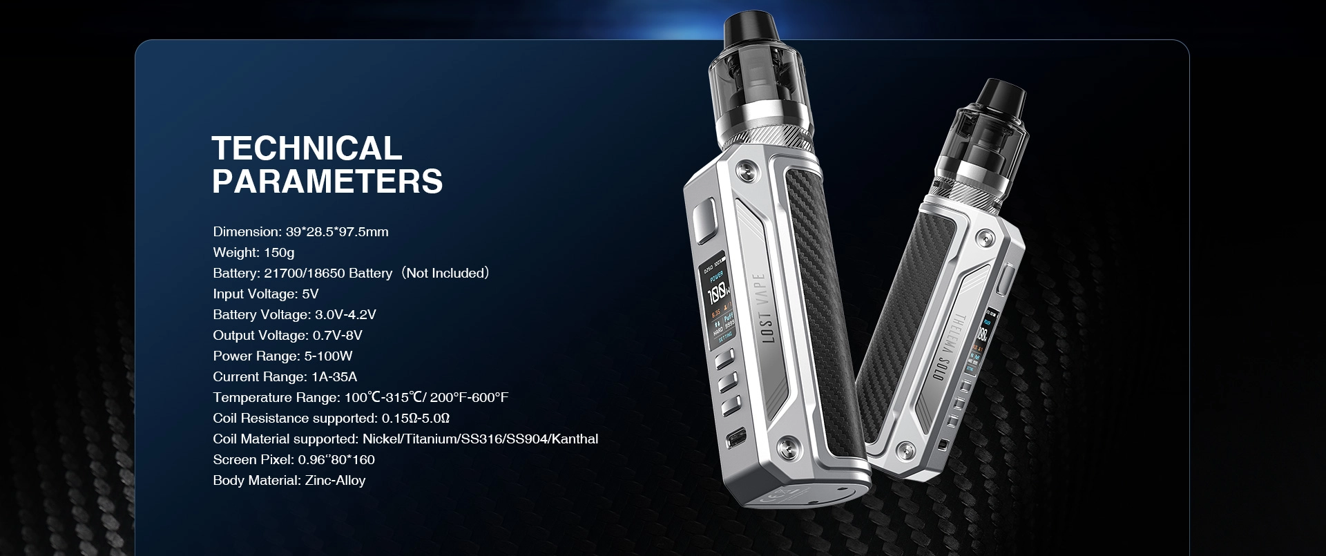 THELEMA SOLO 100W - Lost Vape