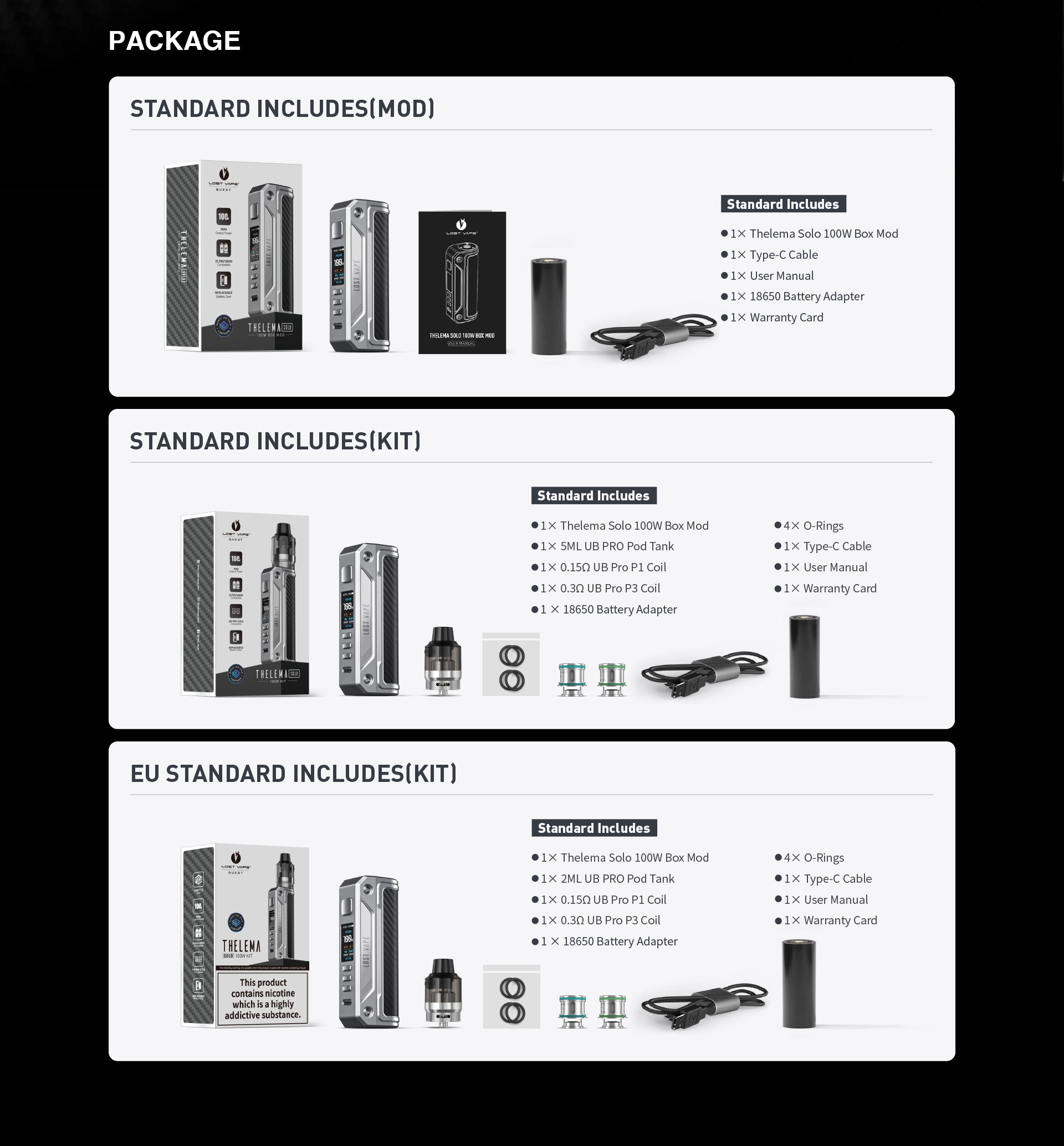 THELEMA SOLO 100W - Lost Vape