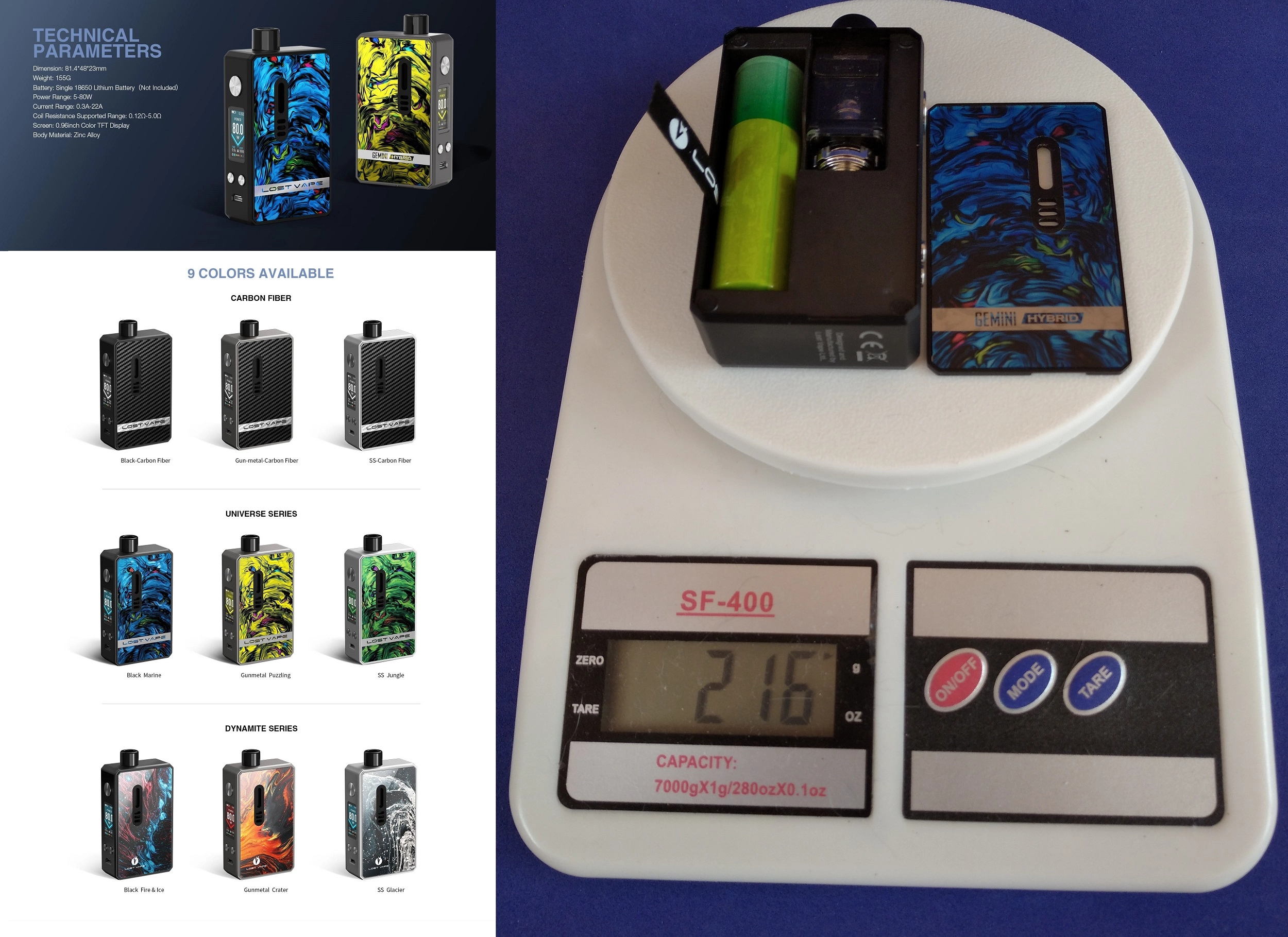 Lost Vape Gemini Hybrid Pod Mod Kit 80W Review - Lost Vape