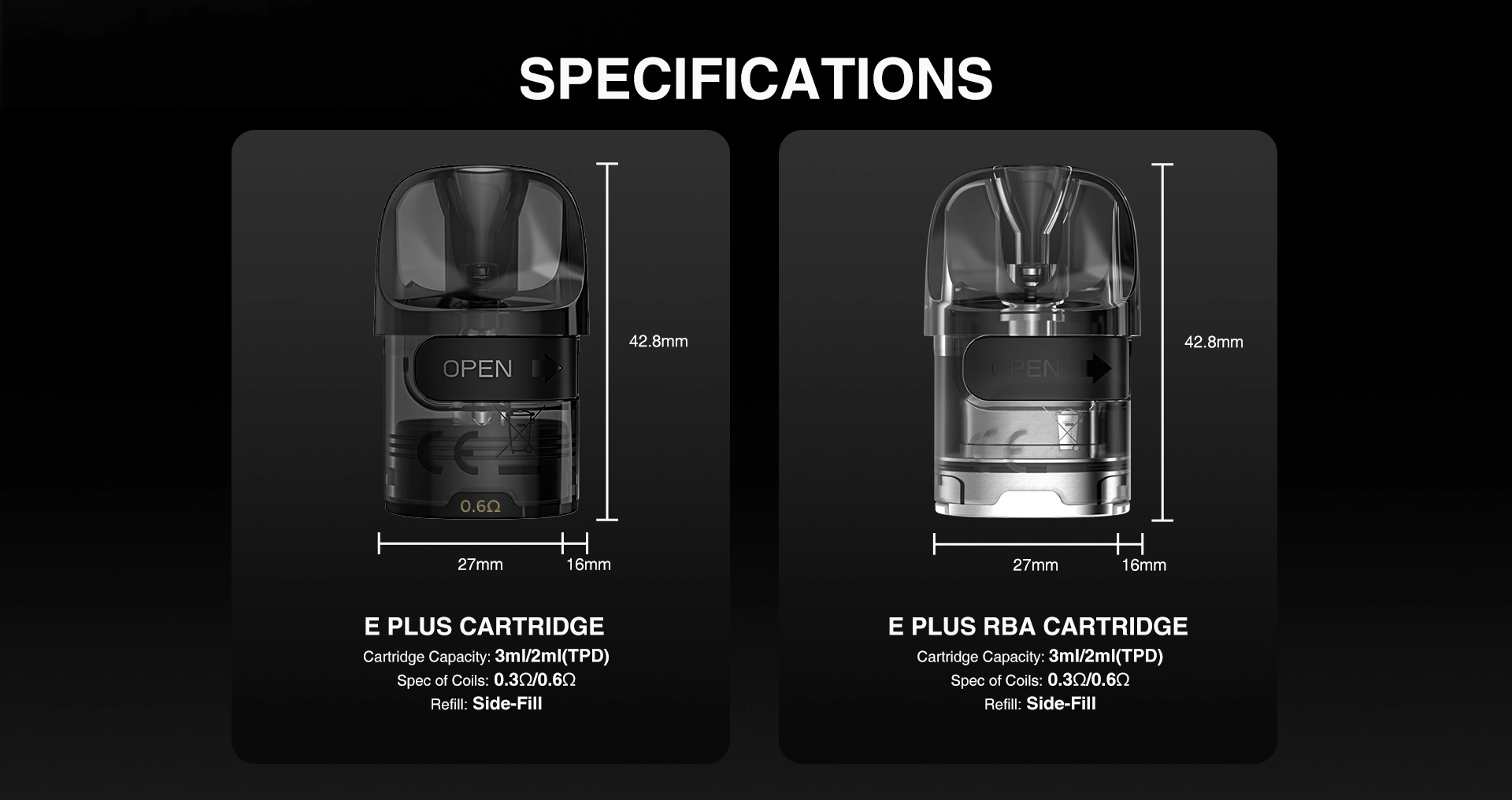 E PLUS (RBA) Cartridge - Lost Vape