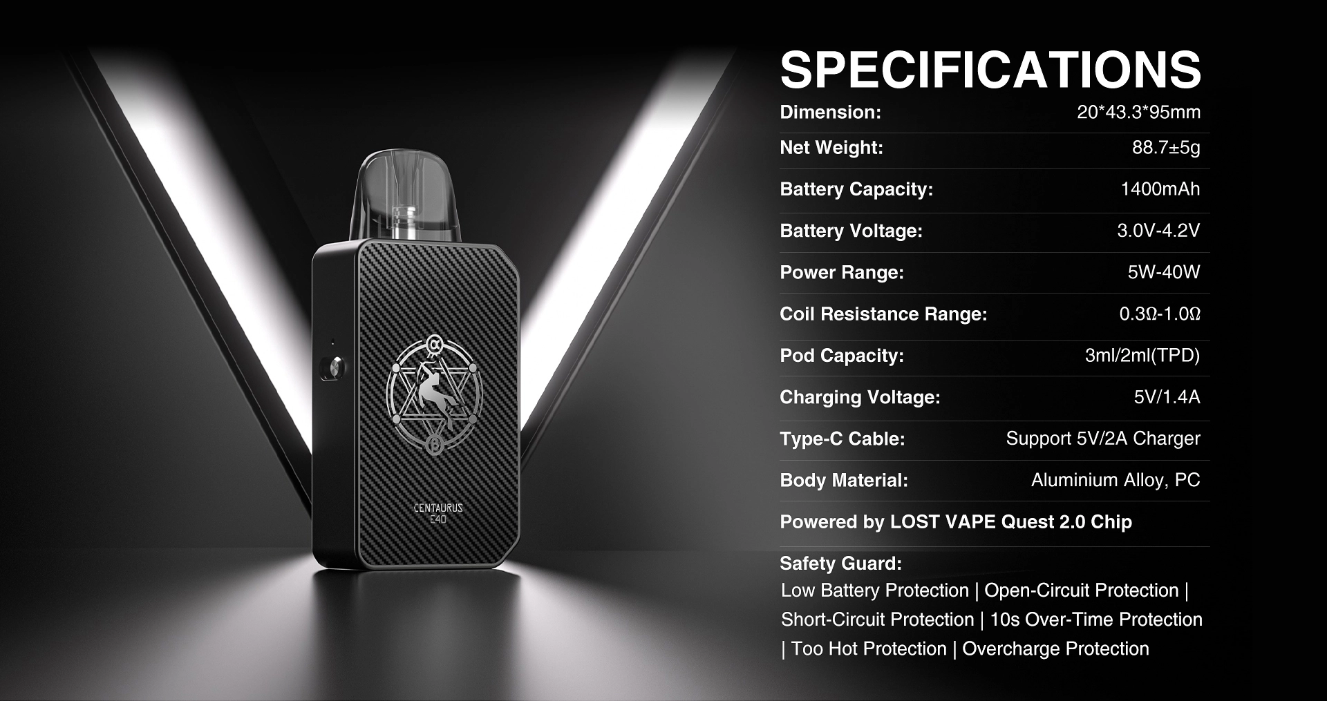 CENTAURUS E40 POD KIT - Lost Vape
